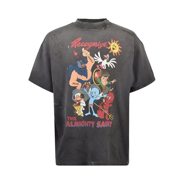 SAINT MXXXXXX Almithy Saint Short-sleeve T-shirt - Black