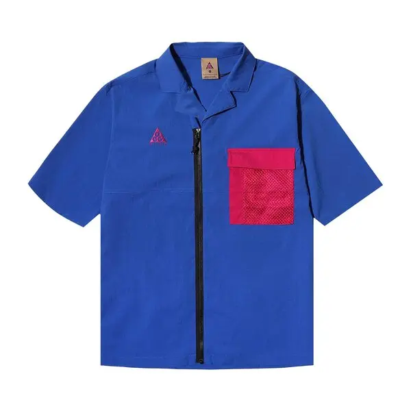 Nike Short-sleeve Shirt Jacket 'game Royal/sport Fuchsia - Blue