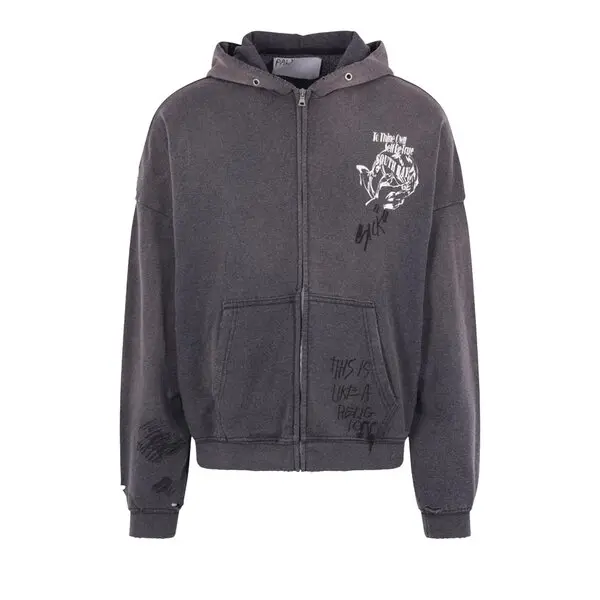 PALY HOLLYWOOD Carrying The Message Zip Hooded Sweatshirt - Black