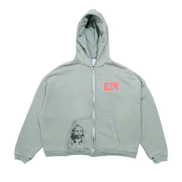 PALY HOLLYWOOD Alta Cienega Zip Hooded Sweatshirt - Green