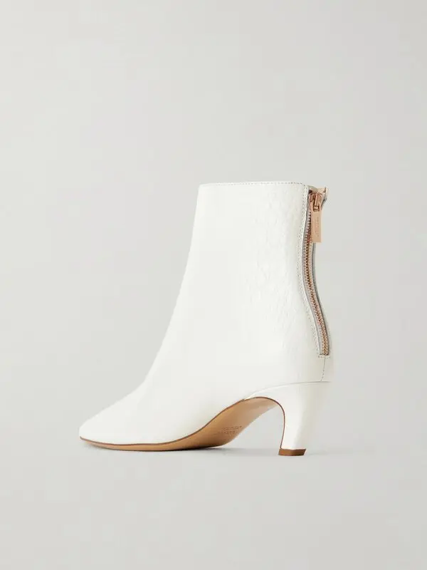 Gabriela Hearst Clayton Croc-effect Leather Ankle Boots - White