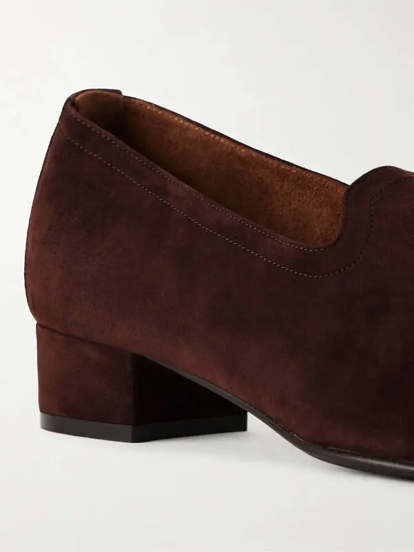 HERBERT LEVINE Soft Touch Suede Loafers - Chocolate