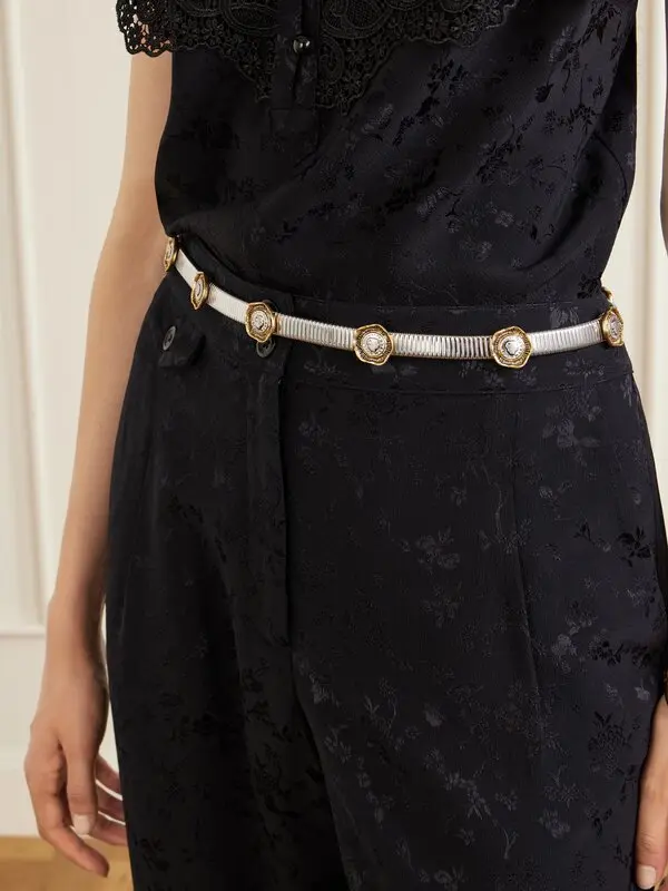 Maison Mayle Flora Embellished Belt