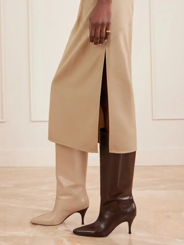 HERBERT LEVINE Two Faced Color-block Stiletto Boots