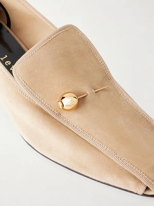 HERBERT LEVINE Showtime Suede Loafers With Block Heels