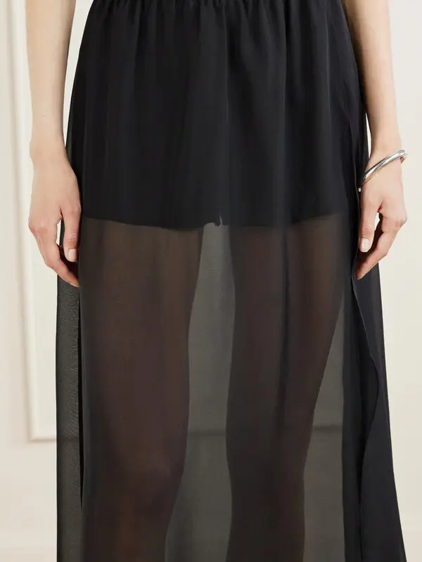 LA LIGNE Freya Layered Silk-chiffon Maxi Skirt