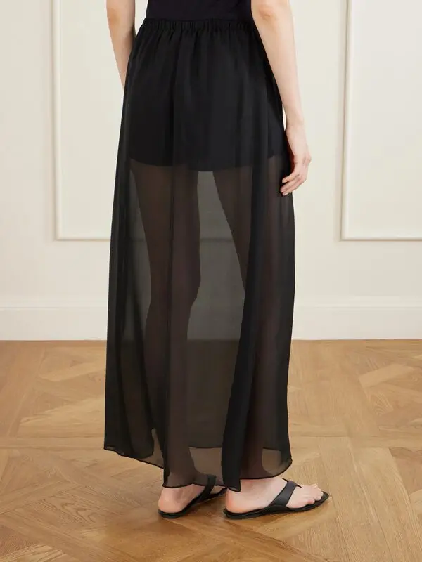 LA LIGNE Freya Layered Silk-chiffon Maxi Skirt