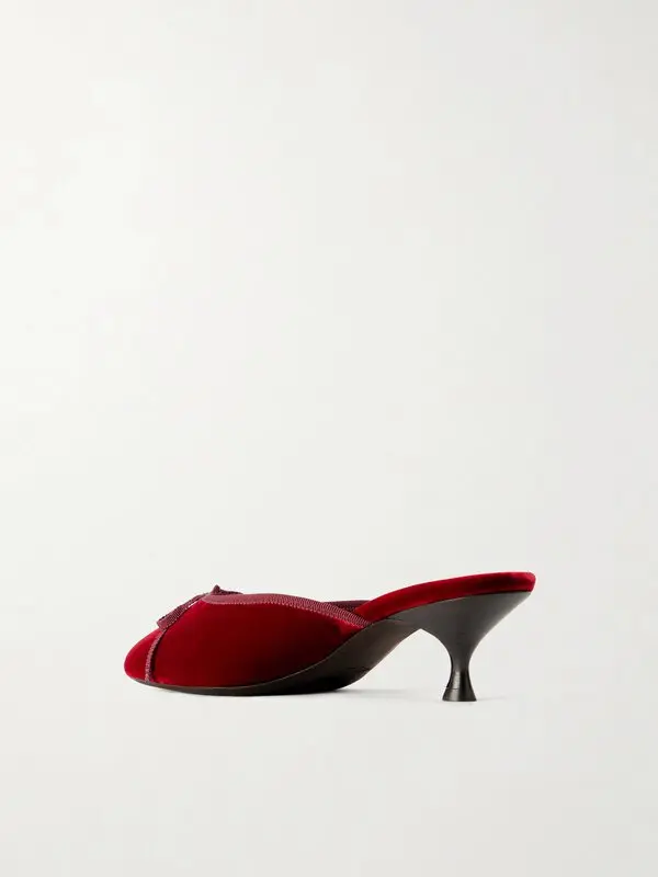 HERBERT LEVINE 24/7 50 Bow-detailed Velvet Pumps