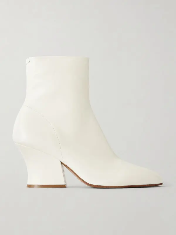 JIL SANDER Lune Leather Ankle Boots - Neutrals