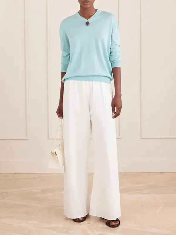 LA LIGNE Ben Silk, Wool, And Cashmere-blend Knit Sweater