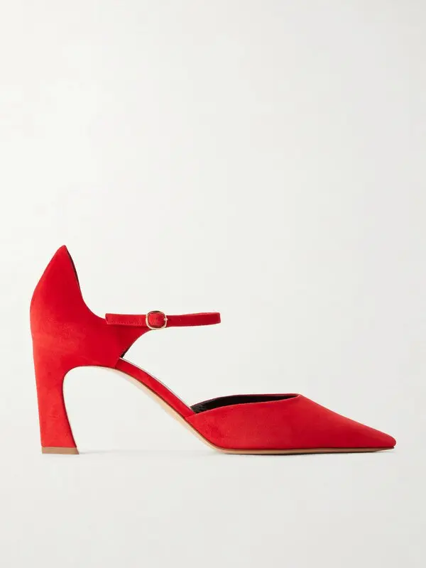 Gabriela Hearst Devil Pump 80 Suede Mary Jane Pumps - Red