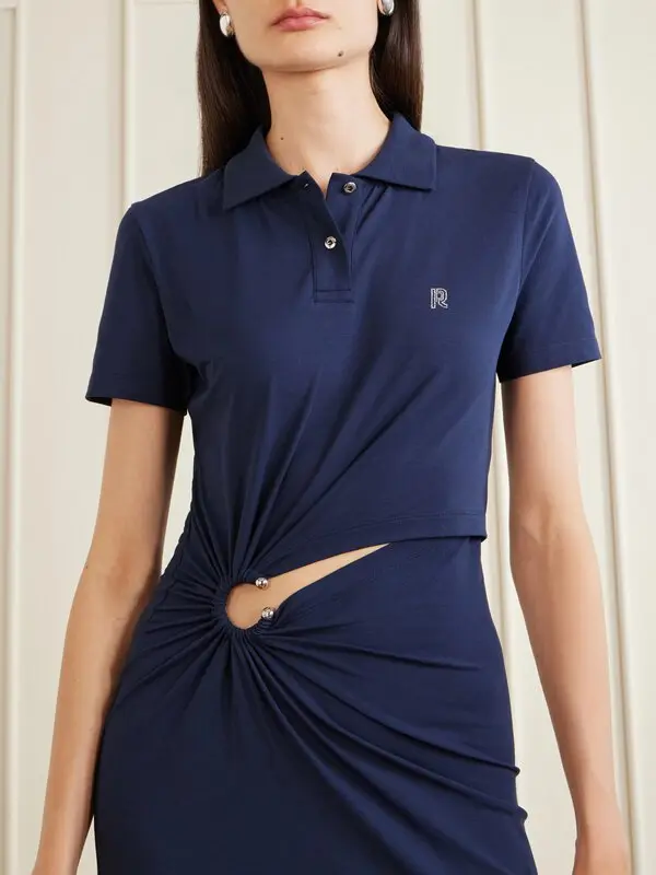 Rabanne Embellished Jersey Midi Dress - Blue