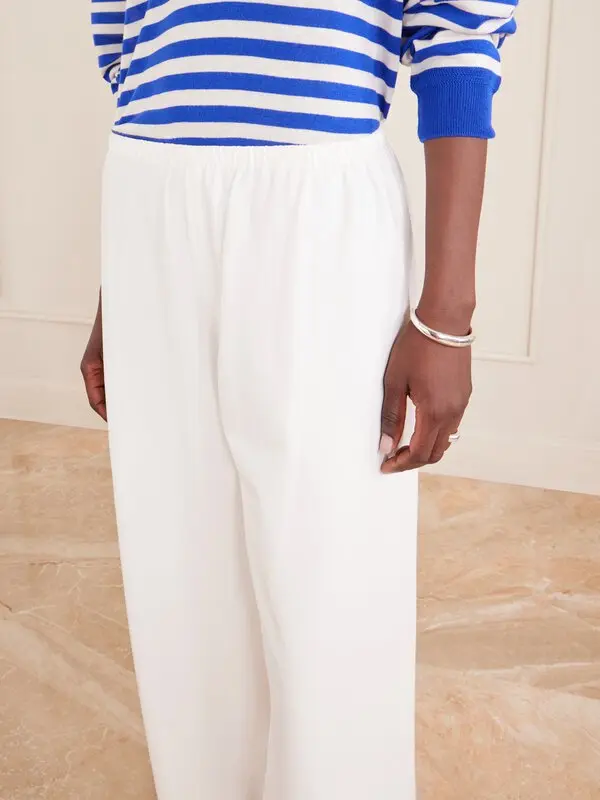 LA LIGNE Colby Cotton-poplin Wide-leg Pants - White