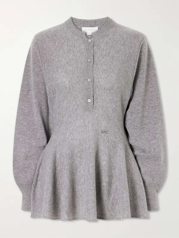 Stella McCartney Wool Peplum Sweater - Gray