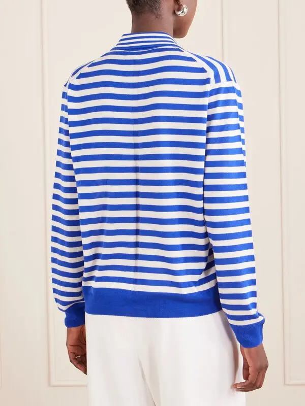 LA LIGNE Ben" Striped Silk, Wool, And Cashmere-blend Polo Sweater - Multi
