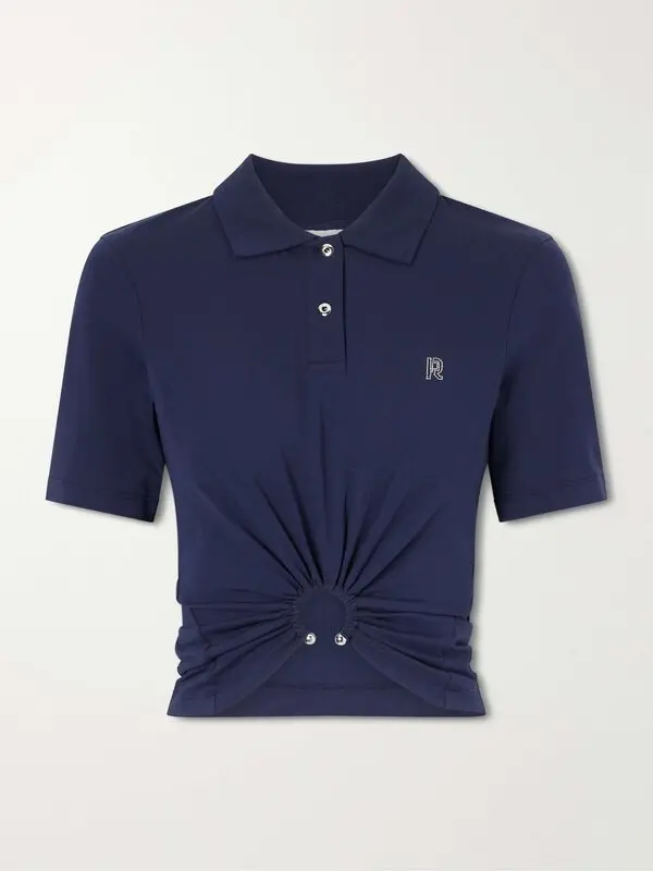Rabanne Embellished Cotton-blend Shirt - Navy