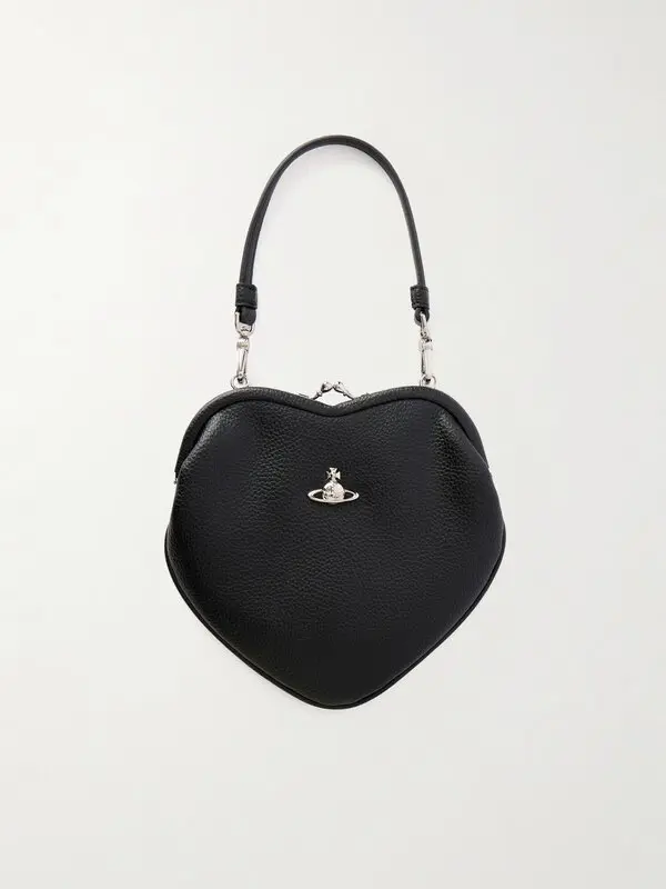 VIVIENNE WESTWOOD Belle Heart Logo-appliquéd Leather-effect Shoulder Bag - Black