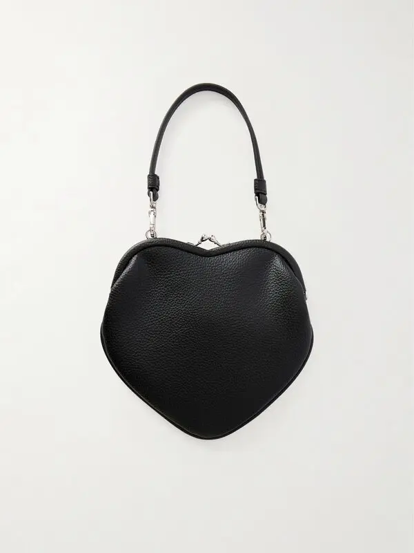 VIVIENNE WESTWOOD Belle Heart Logo-appliquéd Leather-effect Shoulder Bag - Black