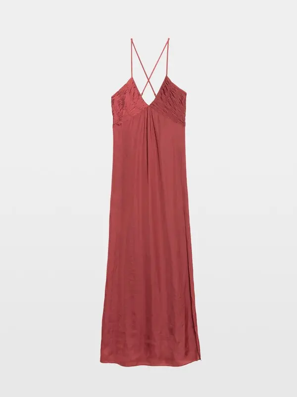 Zadig&Voltaire Rayonne Satin Maxi Dress - Cherry