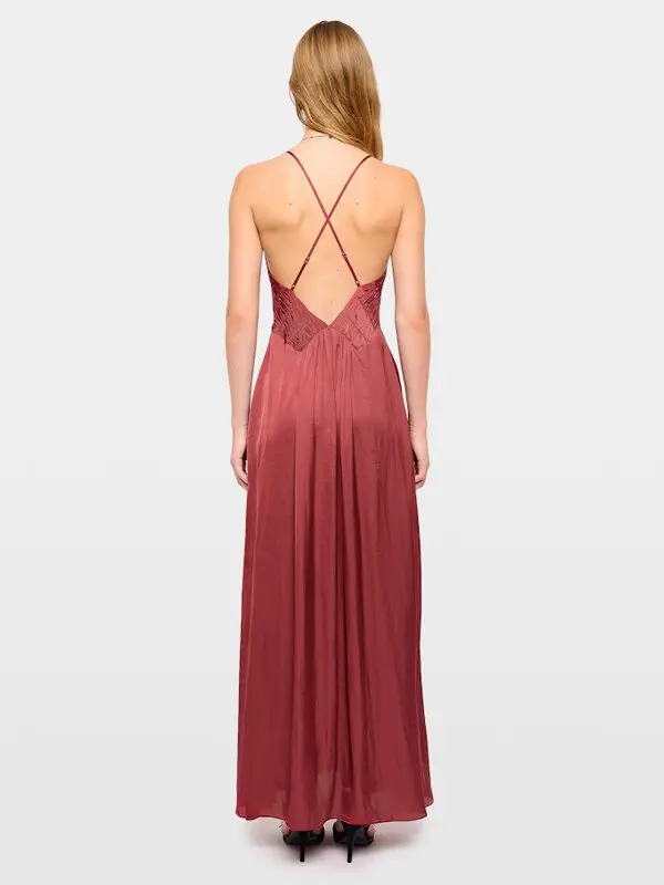 Zadig&Voltaire Rayonne Satin Maxi Dress - Cherry