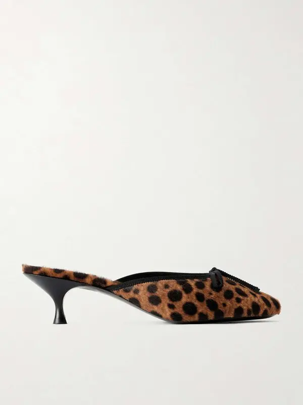 HERBERT LEVINE 24/7 50 Bow-detailed Leopard-print Pony Hair Pumps - Leopard Print