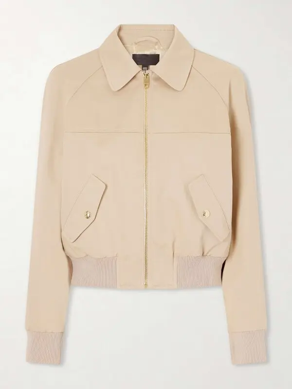 NILI LOTAN Saul Cotton Bomber Jacket - Beige