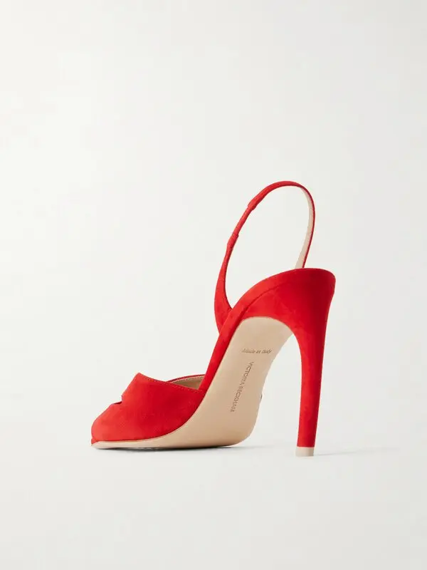 Victoria Beckham Harlow Mask Suede Sandals - Red