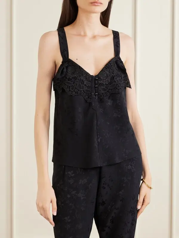 Maison Mayle Floral Jacquard Silk Top