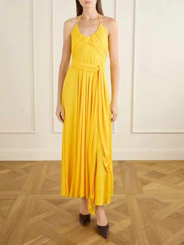 Alaïa Halter Jersey Maxi Dress