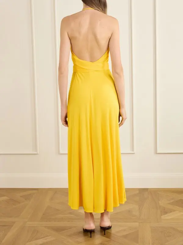 Alaïa Halter Jersey Maxi Dress