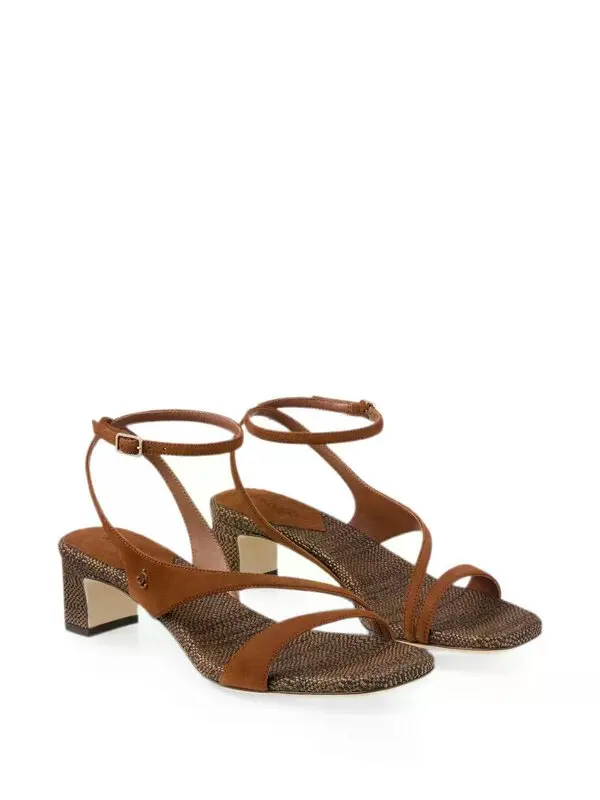 JIMMY CHOO Faye 45 Crossover Strap Sandals - Brown