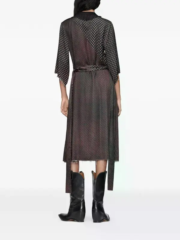 MAISON MARGIELA Belted Patchwork Paisley Midi Dress