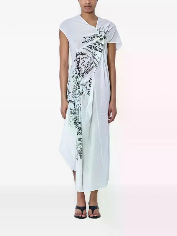 LIMI FEU Graphic Print Asymmetric Dress - White