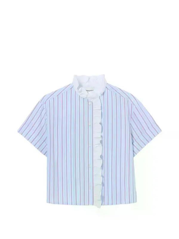 Claudie Pierlot Ruffle-trimmed Striped Shirt