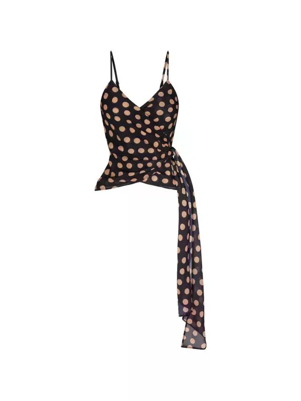 SIMONMILLER Marlowe Polka-dot Tie-fastening Top