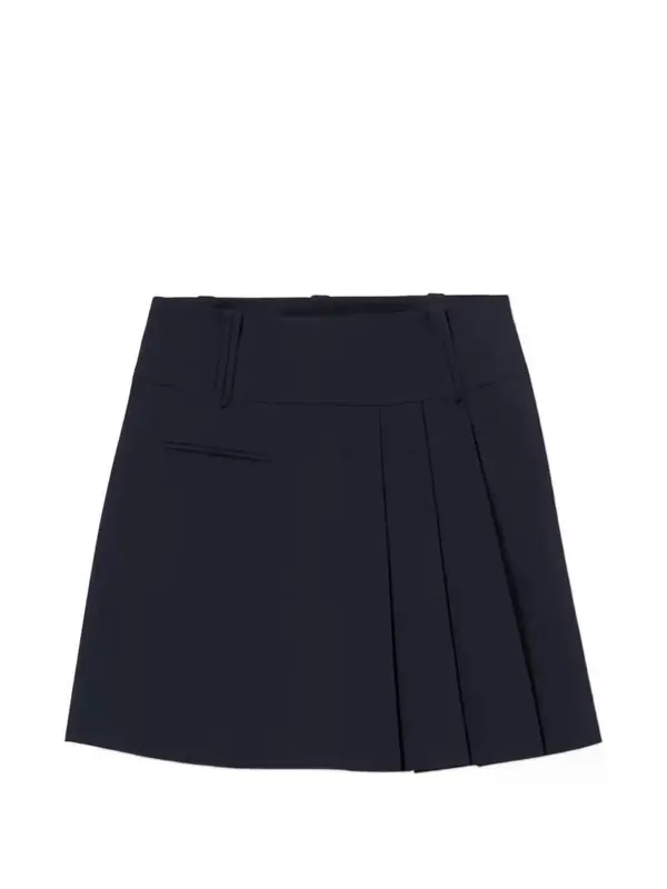 Claudie Pierlot Short Wool Blend Skirt - Blue