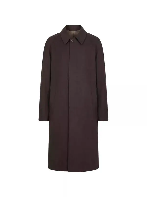 KAPTAIN SUNSHINE Crinkled Finish Single-breasted Coat - Brown