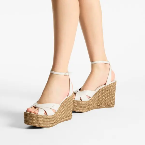 JIMMY CHOO Korra 100 Nappa Leather Wedge Sandals