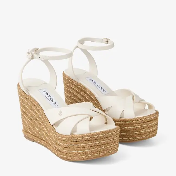 JIMMY CHOO Korra 100 Nappa Leather Wedge Sandals