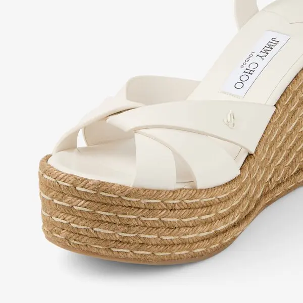 JIMMY CHOO Korra 100 Nappa Leather Wedge Sandals