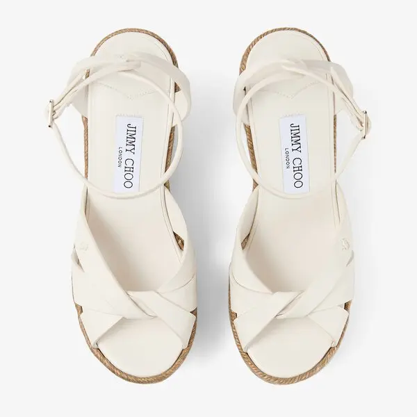 JIMMY CHOO Korra 100 Nappa Leather Wedge Sandals