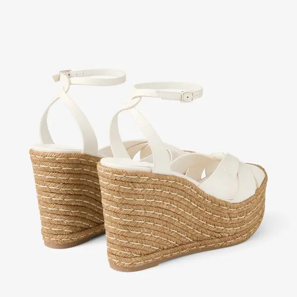 JIMMY CHOO Korra 100 Nappa Leather Wedge Sandals