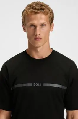 BOSS Logo Beach T-shirt In Cotton With Uv Protection
