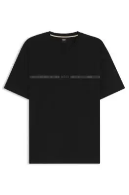 BOSS Logo Beach T-shirt In Cotton With Uv Protection