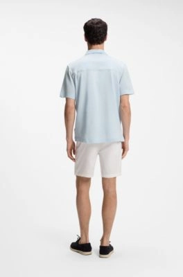 BOSS Regular-fit Shirt In Cotton And Linen - Light Blue