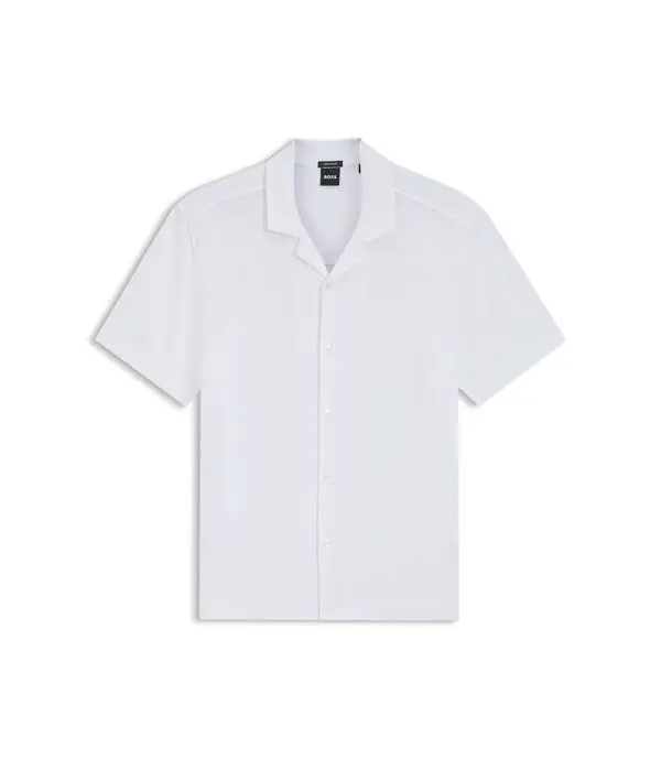 BOSS Regular-fit Shirt In Cotton And Linen - White