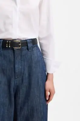 BOSS Leather Belt With Twin Metal Keeper