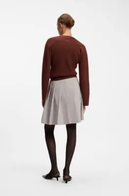Hugo Pleated Mini Skirt With Micro Check