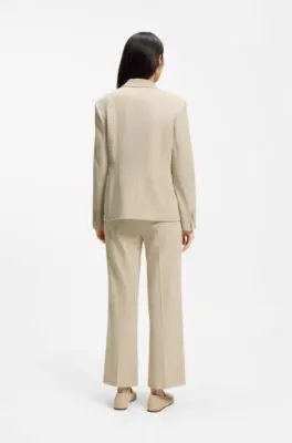 BOSS Regular-fit Blazer In Textured Slub Fabric