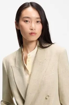 BOSS Regular-fit Blazer In Textured Slub Fabric